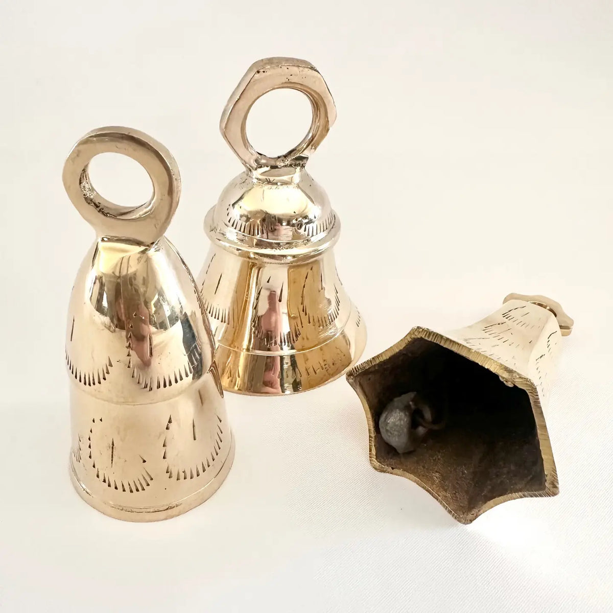 Heavy Etched Brass Vintage Memorial Bells - Set of 3– Eterna Tribute